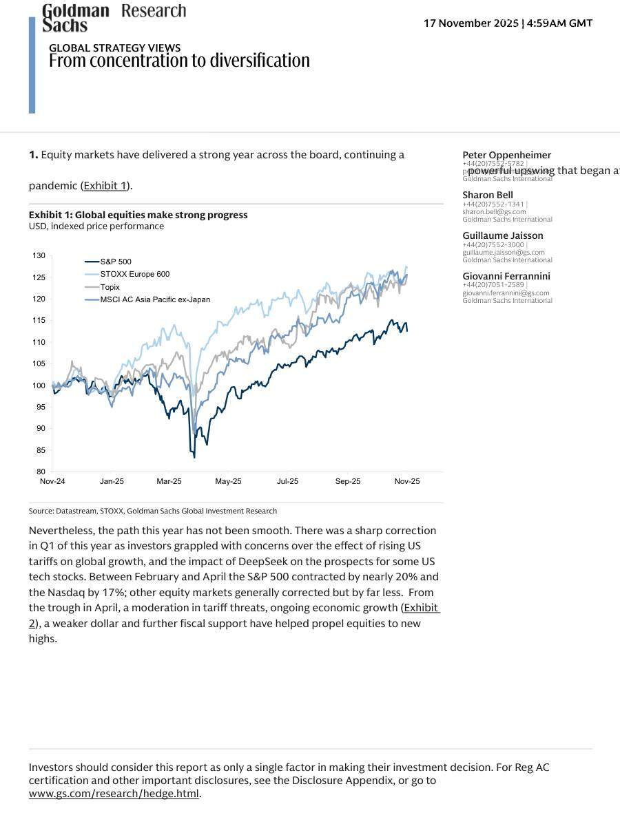 高盛-全球策略观点：从集中到分散-GLOBAL STRATEGY VIEWS From Concentration to ...