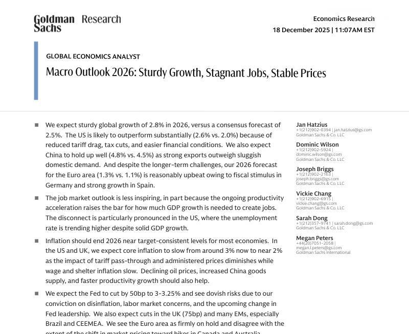 高盛-2026年宏观展望：增长稳健、就业停滞、物价稳定-Macro Outlook 2026：Sturdy Growth,Stagnant ...